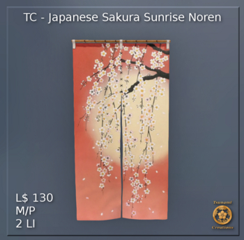 Second Life Marketplace - TC - Japanese Sakura Sunrise Noren